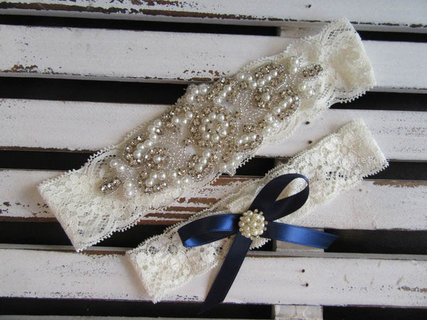 Bridal Garter Style: True Blue (Set) - The Last Minute Bride