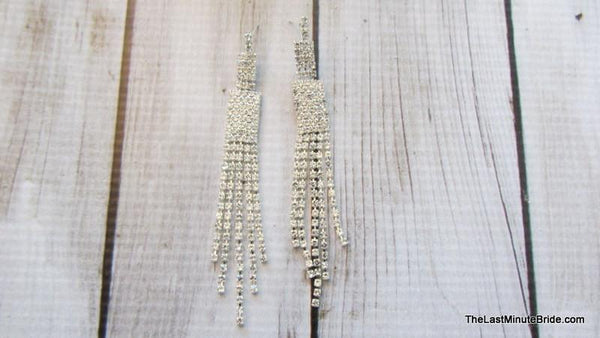 Delicate Dangle Rhinestone Earrings - The Last Minute Bride