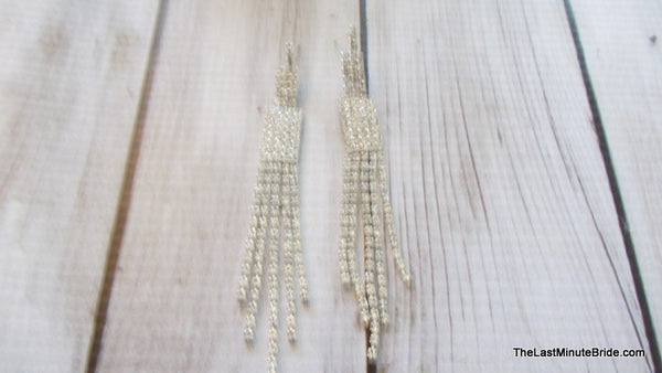 Delicate Dangle Rhinestone Earrings - The Last Minute Bride