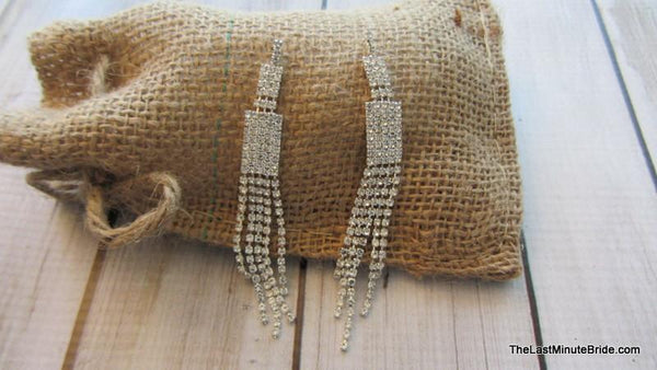 Delicate Dangle Rhinestone Earrings - The Last Minute Bride